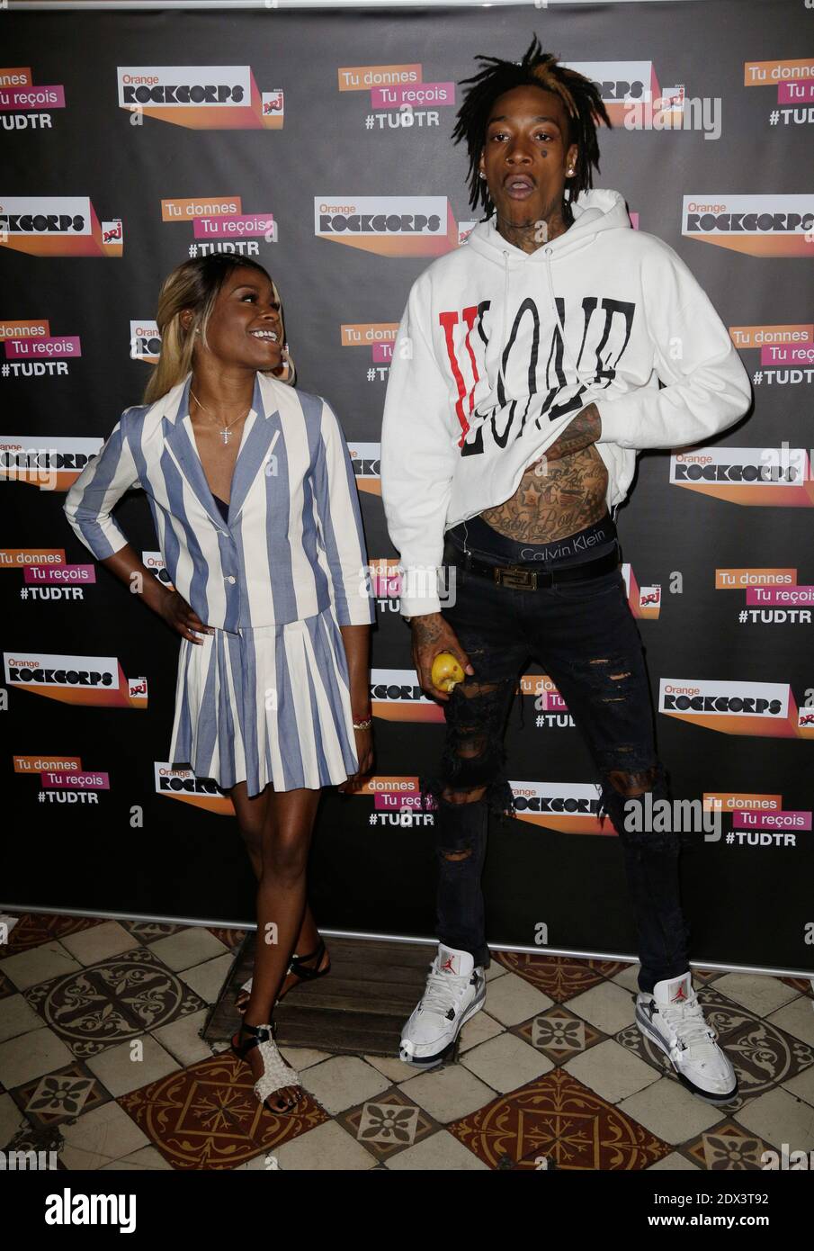 Azealia Banks and Wiz Khalifa attending the 'Orange RockCorps Live 2014 ...