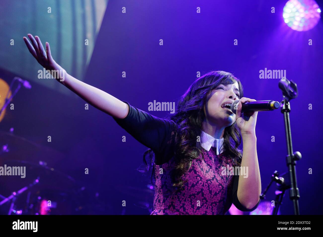 Indila performs live during the 'Orange RockCorps Live 2014' held at ...