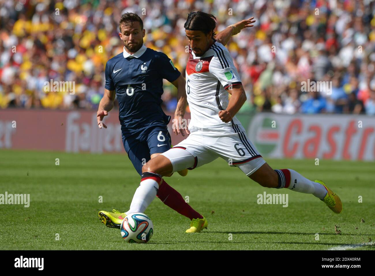 France's Yohan Cabaye battling Germany's Sami Khedira in Soccer World ...