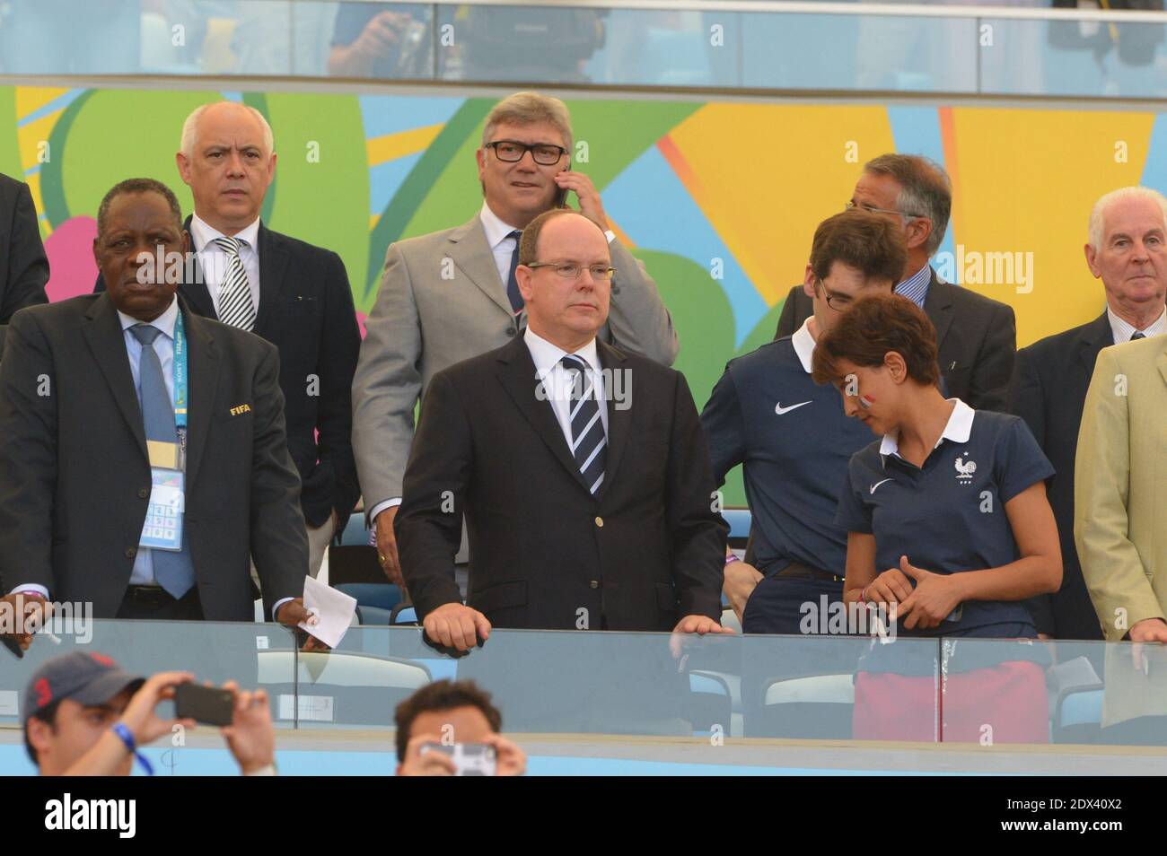 Prince Albert of Monaco and Najat Vallaud-Belkacem in Soccer World Cup ...