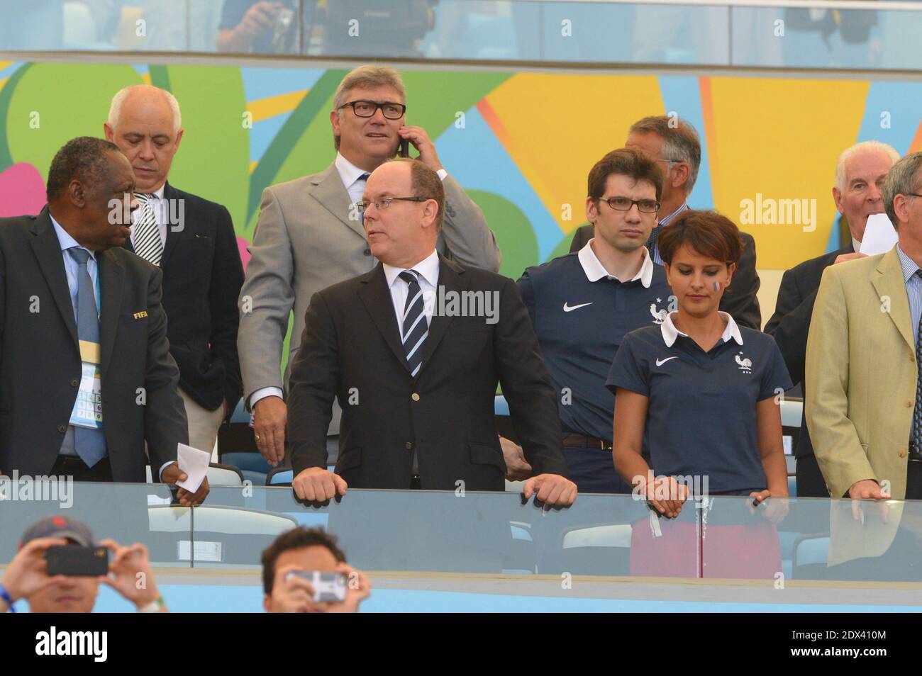 Prince Albert of Monaco and Najat Vallaud-Belkacem in Soccer World Cup ...