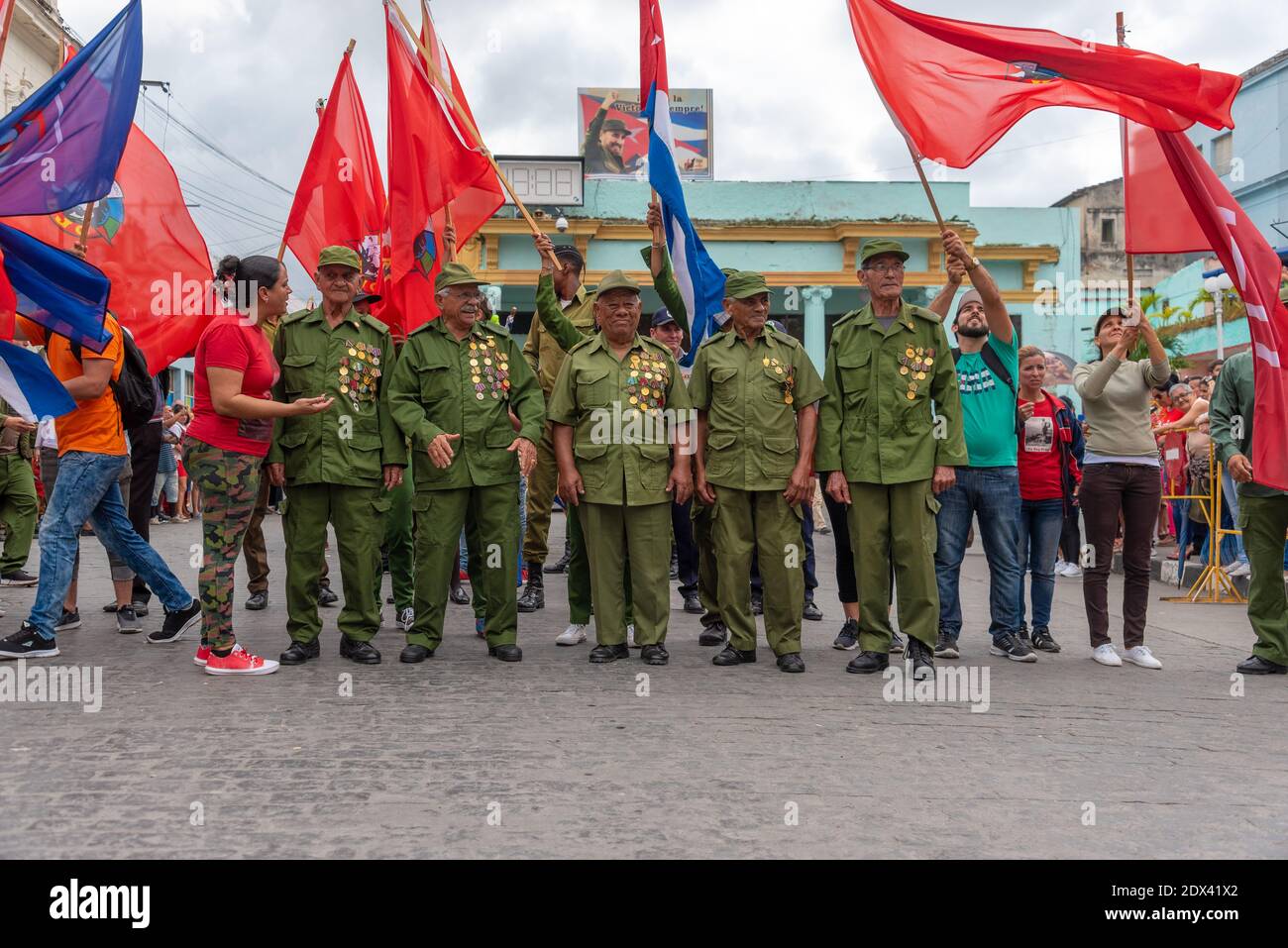 Cuban heroes during the 'Caravana de la Victoria', Santa Clara, Cuba ...