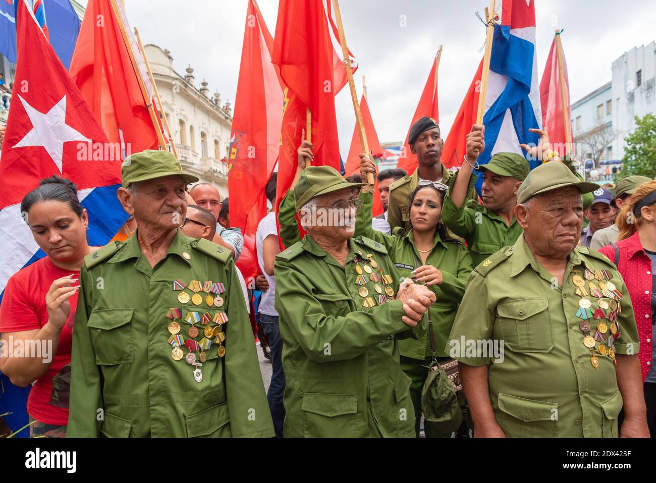 Cuban heroes during the 'Caravana de la Victoria', Santa Clara, Cuba ...