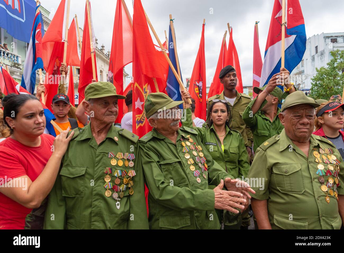 Cuban heroes during the 'Caravana de la Victoria', Santa Clara, Cuba ...
