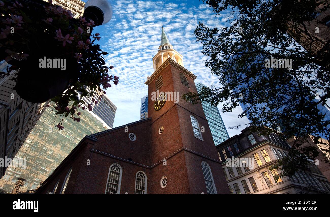 Boston architecture and houses in historic center close to landmark ...
