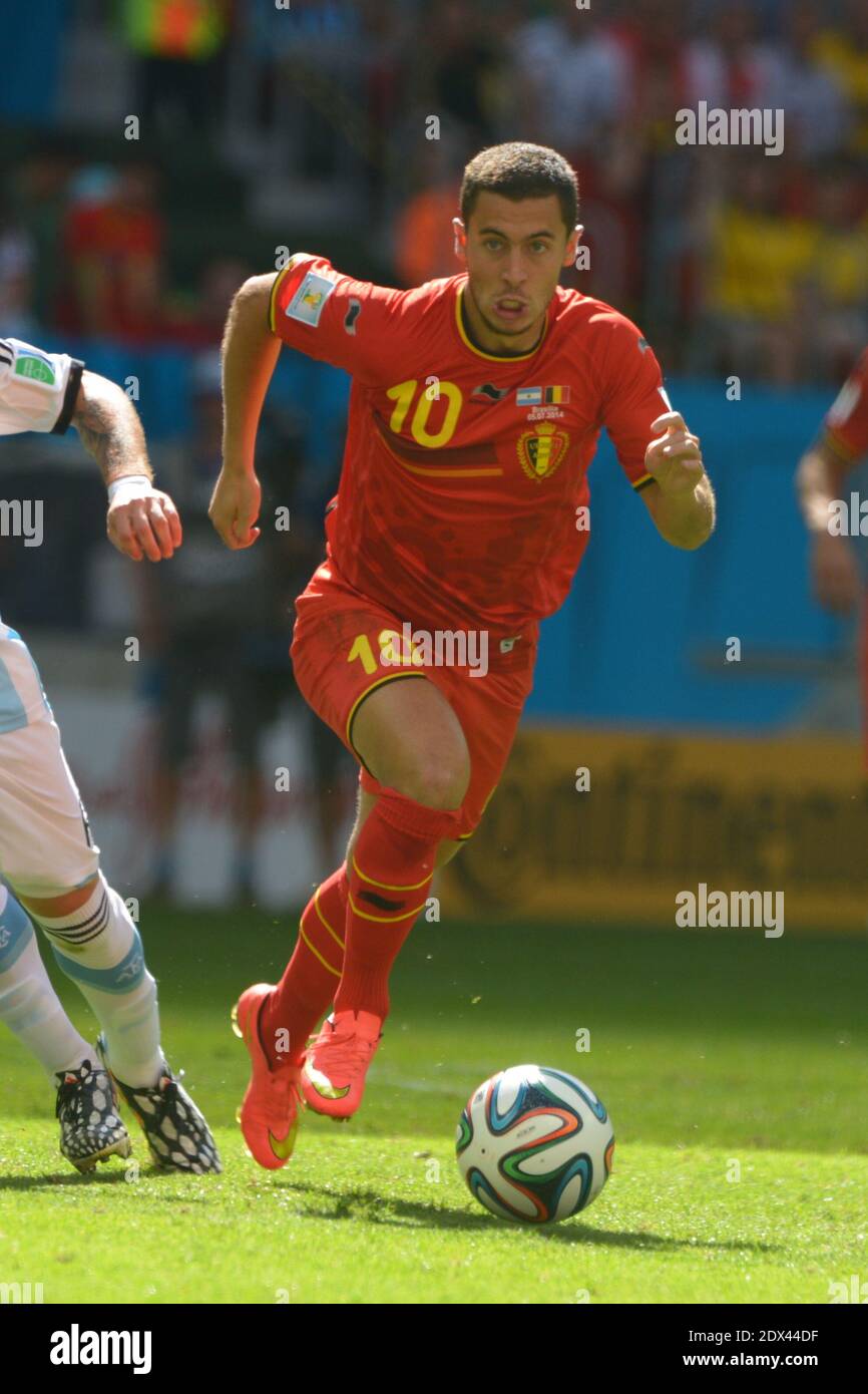 Belgium's Eden Hazard in Soccer World Cup 2014 1/4 of Final round match ...