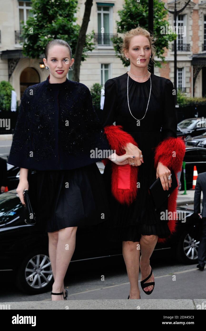 Maya Hawke and Uma Thurman arriving for the Miu Miu Resort Collection ...
