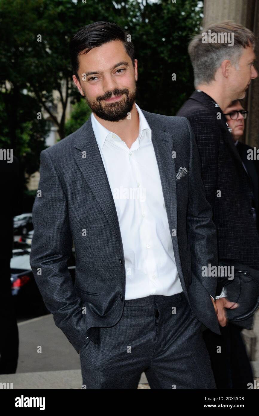 Dominic Cooper arriving for the Miu Miu Resort Collection Presentation ...