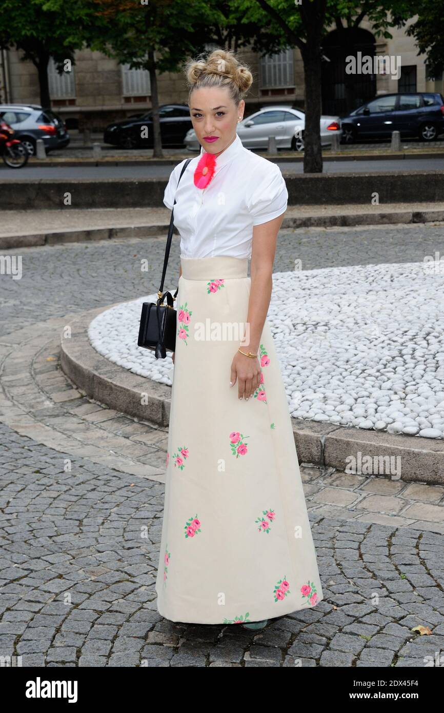 Mia Moretti arriving for the Miu Miu Resort Collection Presentation at ...