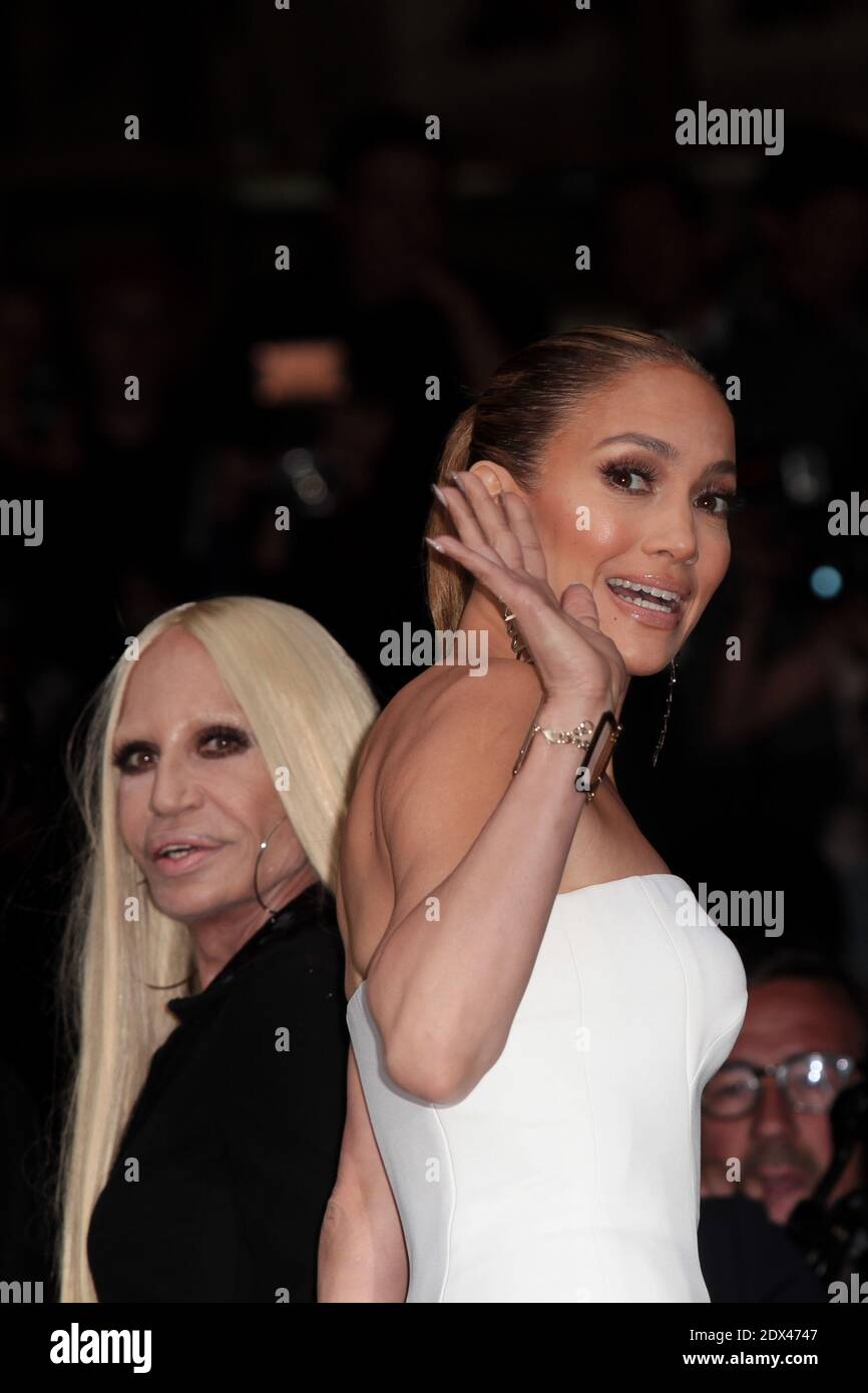 Donatella Versace and Jennifer Lopez attending Versace's Fall-Winter ...