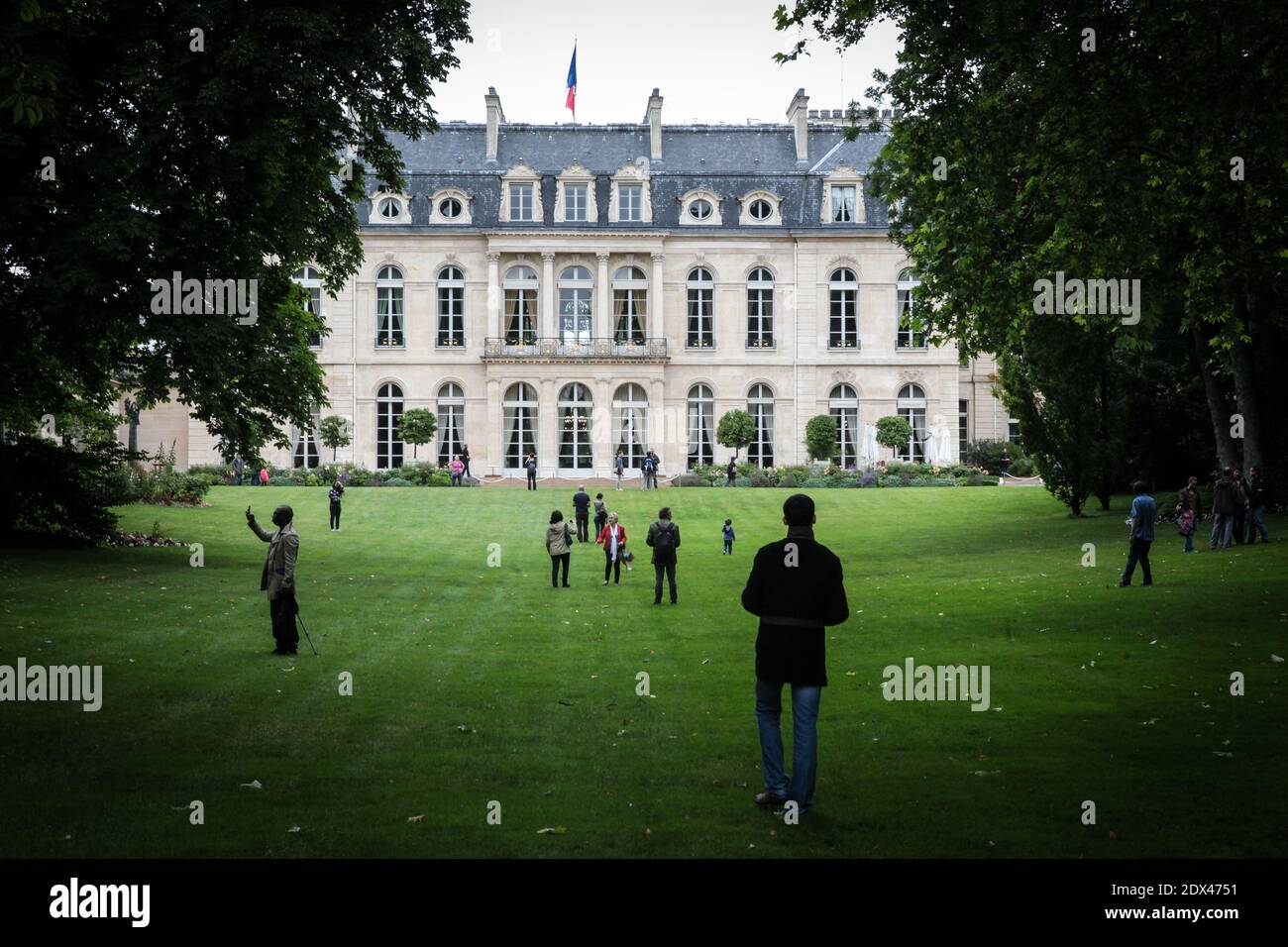 A view of the garden of the Elysee palace, the French president ...