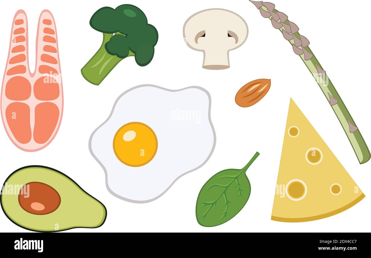 Set of keto food vectors Stock Vector Image & Art - Alamy