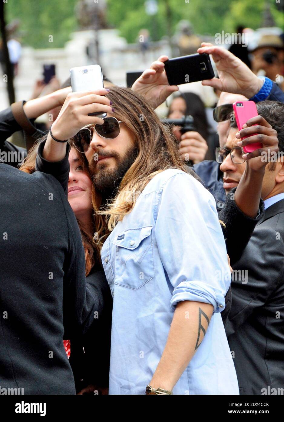 Jared Leto arriving to the Chanel Haute-Couture Fall-Winter 2014-2015 ...