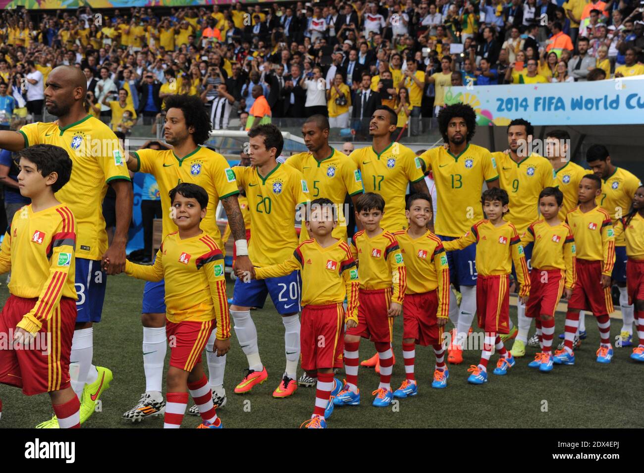 Brazil's Team in Soccer World Cup 2014 1/2 Final match Brazil vs ...