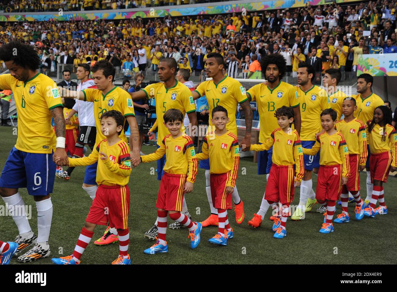 Brazil's Team in Soccer World Cup 2014 1/2 Final match Brazil vs ...