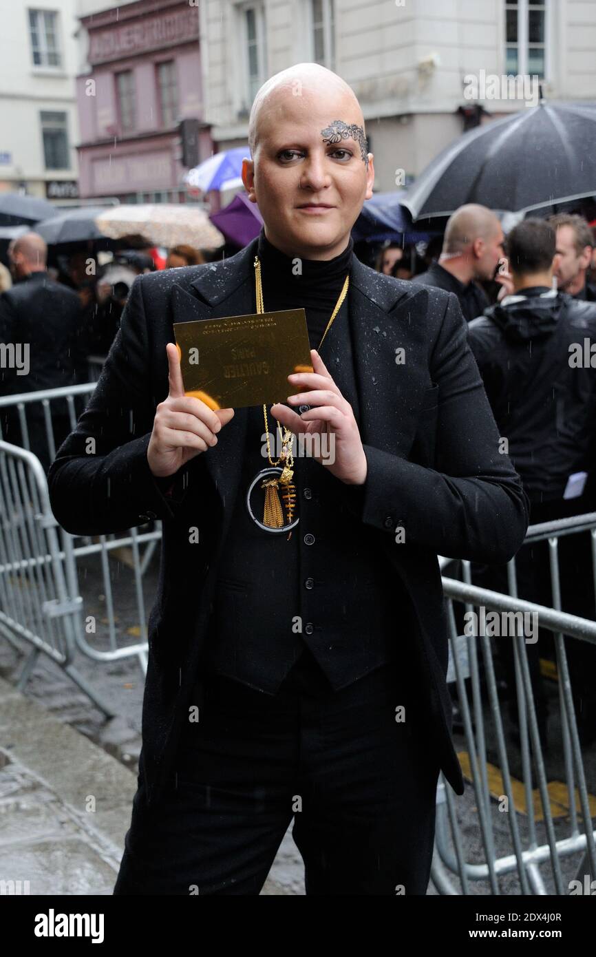 Ali Mahdavi arriving for the Jean-Paul Gaultier Fall-Winter 2014/2015 ...