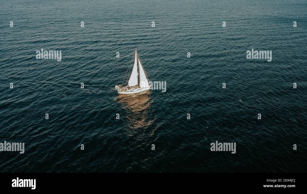 Aerial top down shot boat hi-res stock photography and images - Alamy