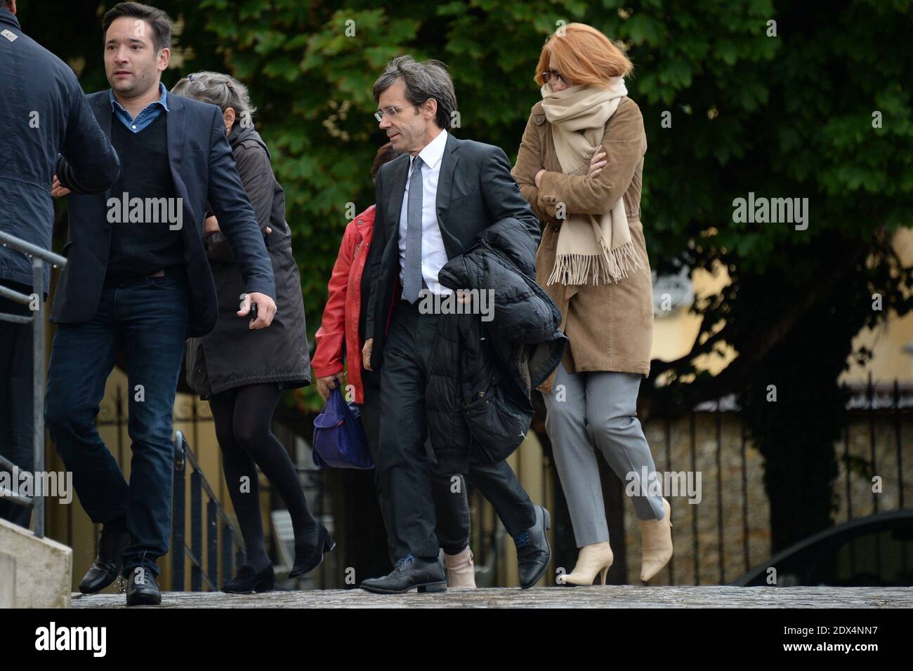 David Pujadas arrive aux obseques de Benoit Duquesne a l'eglise Jeanne ...