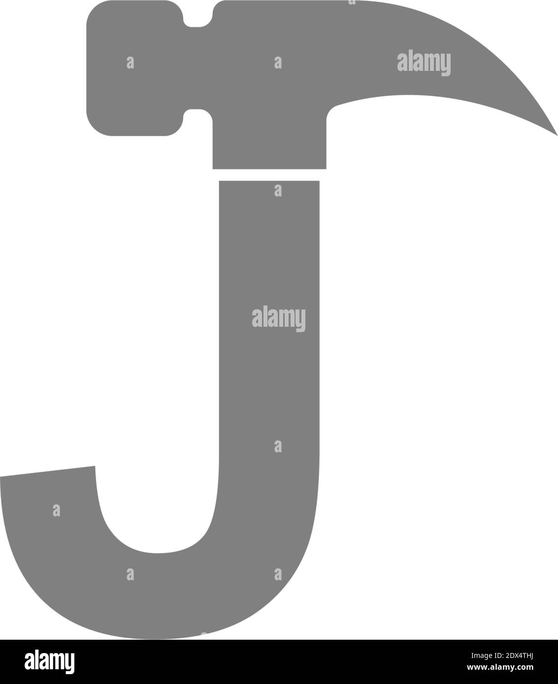 Letter J and hammer combination icon logo design vector Stock Vector ...