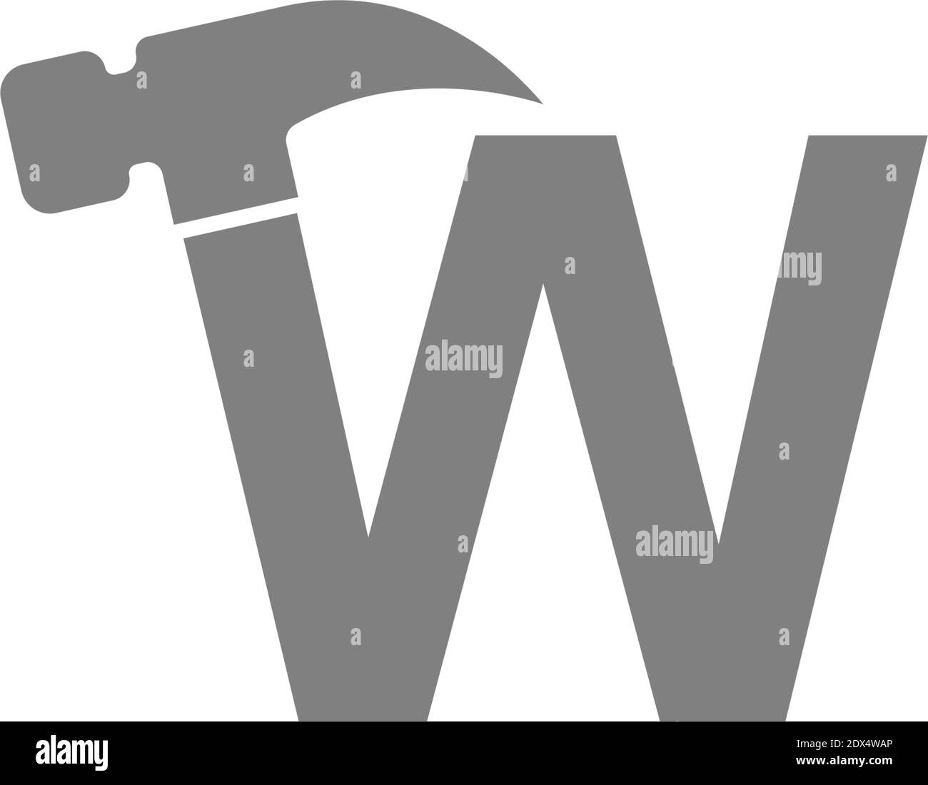 Letter W and hammer combination icon logo design vector Stock Vector ...