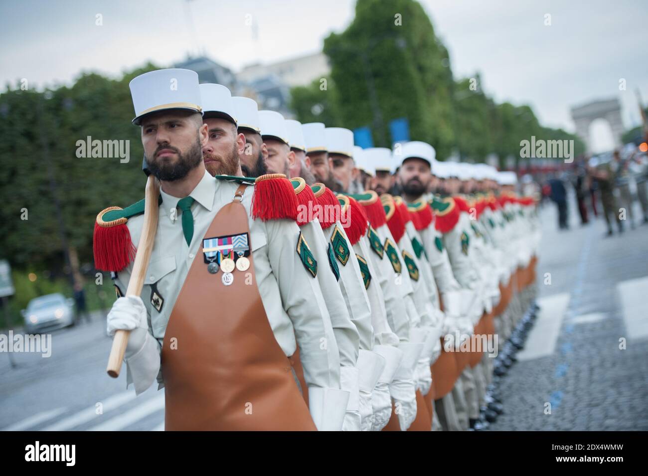 Soldiers of the French Foreign Legion on the Champs-Elysees during the ...