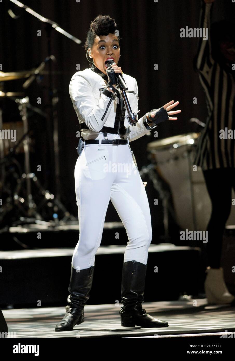 Singer Janelle Monae performs after receiving the Grammy Museum's Jane ...