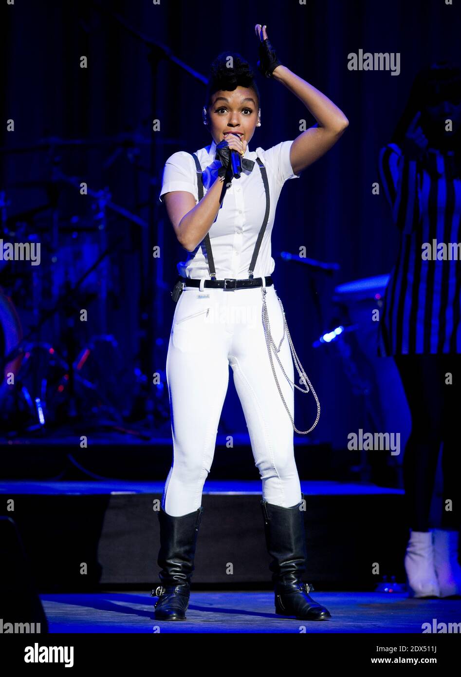 Singer Janelle Monae performs after receiving the Grammy Museum's Jane ...