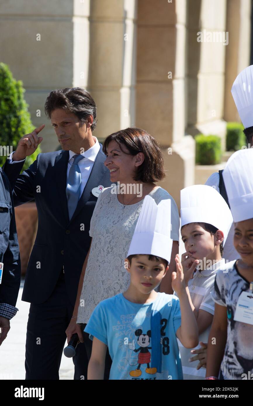 Mayor of Paris Anne Hidalgo and Philippe Gas President of Eurodisney ...