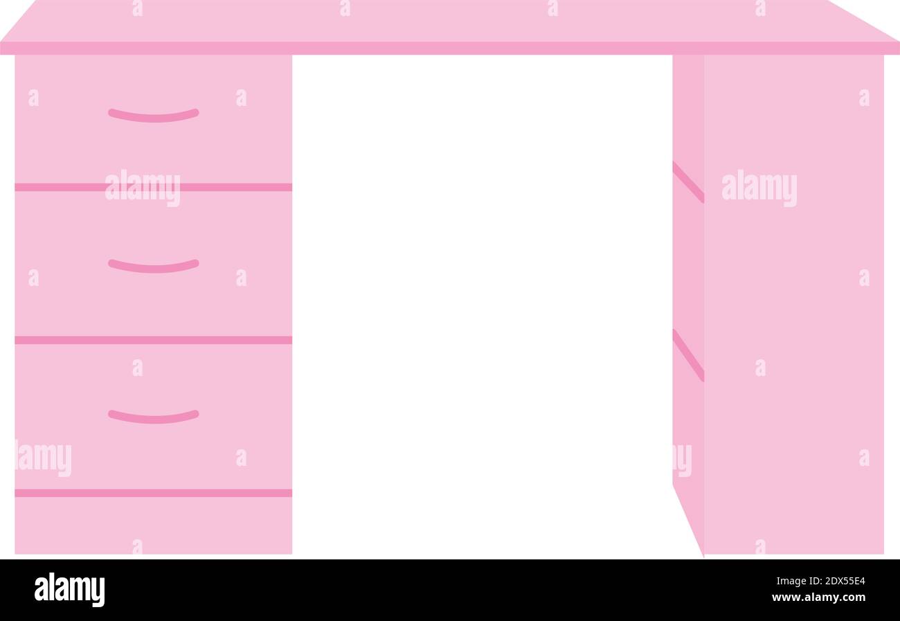 pink desk icon over white background, colorful design, vector ...