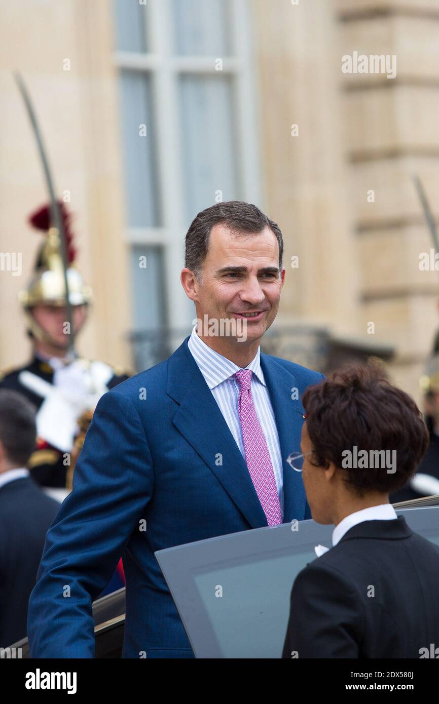 King Felipe VI of Spain following his meeting at the National Assembly ...