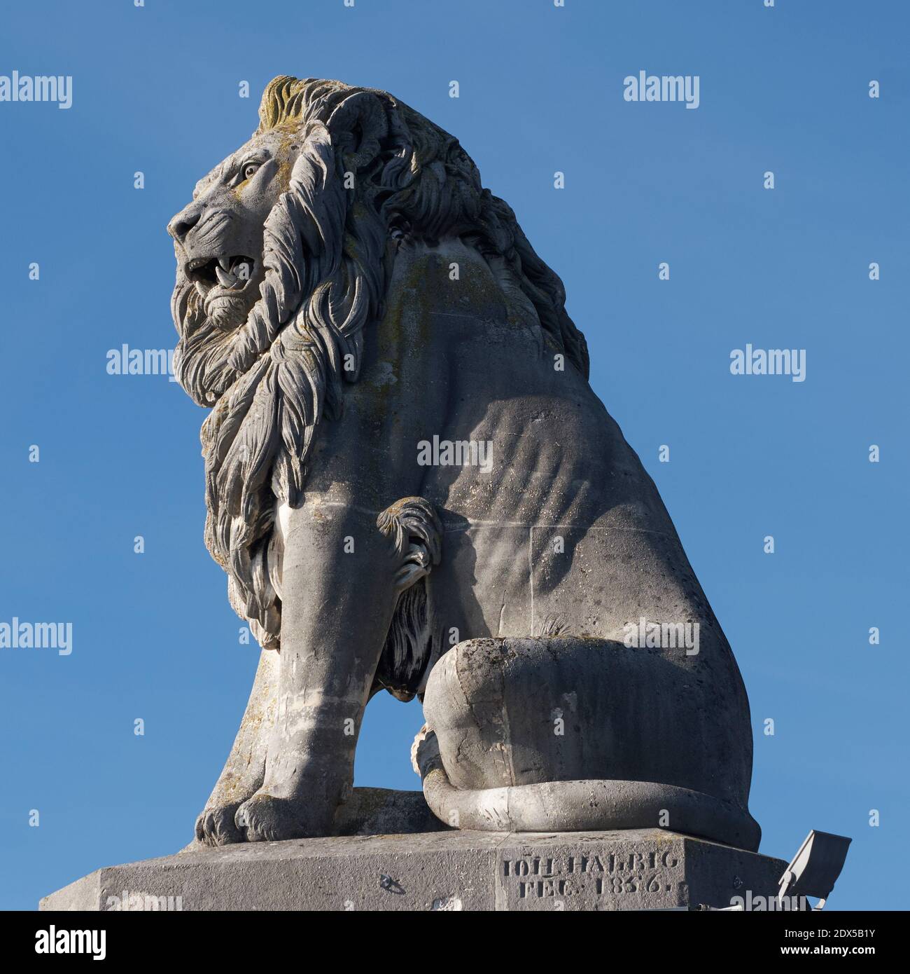 Bavarian Lion at the Harbour of Lindau Stock Photo - Alamy
