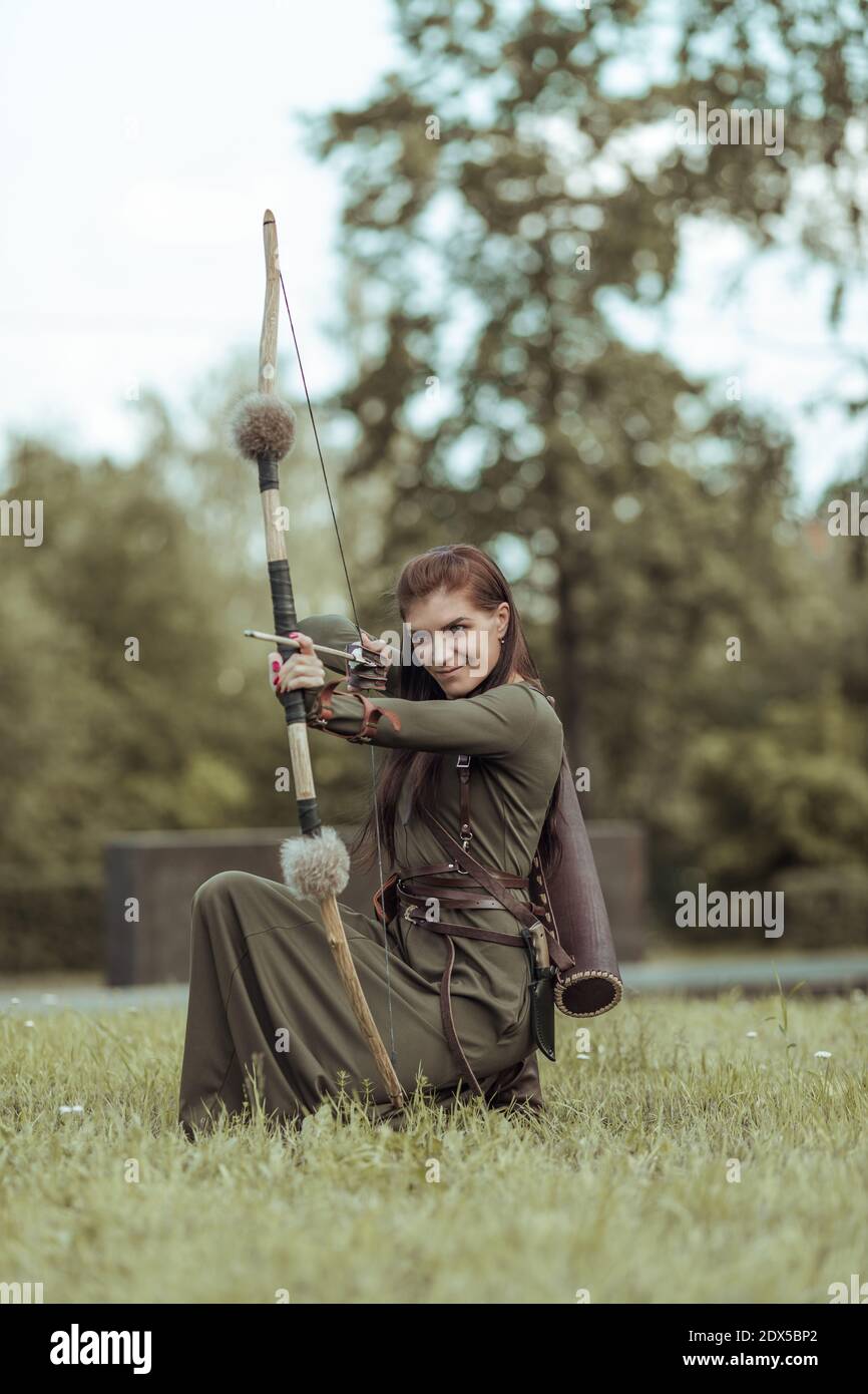 Female Archer In Forest High Resolution Stock Photography and Images ...