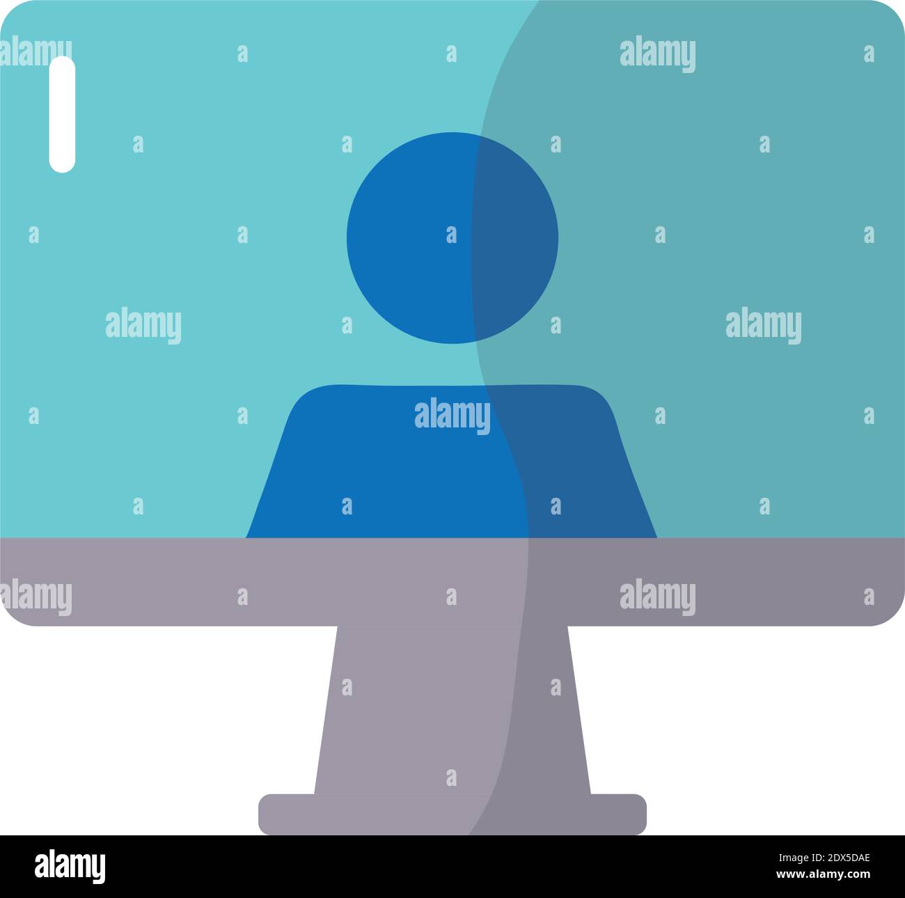 desktop computer device with user avatar vector illustration design ...