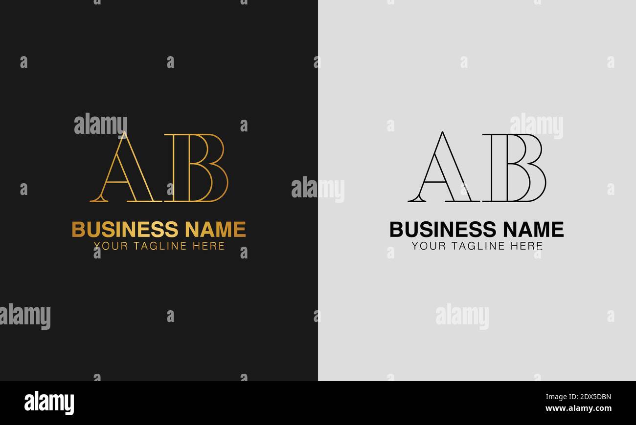 AB A B initial based abstract modern minimal creative logo, vector ...
