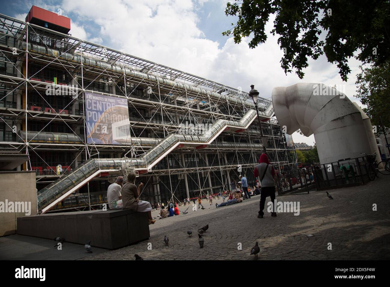 Outside view of center Georges Pompidou, in Paris, France. July 30 ...