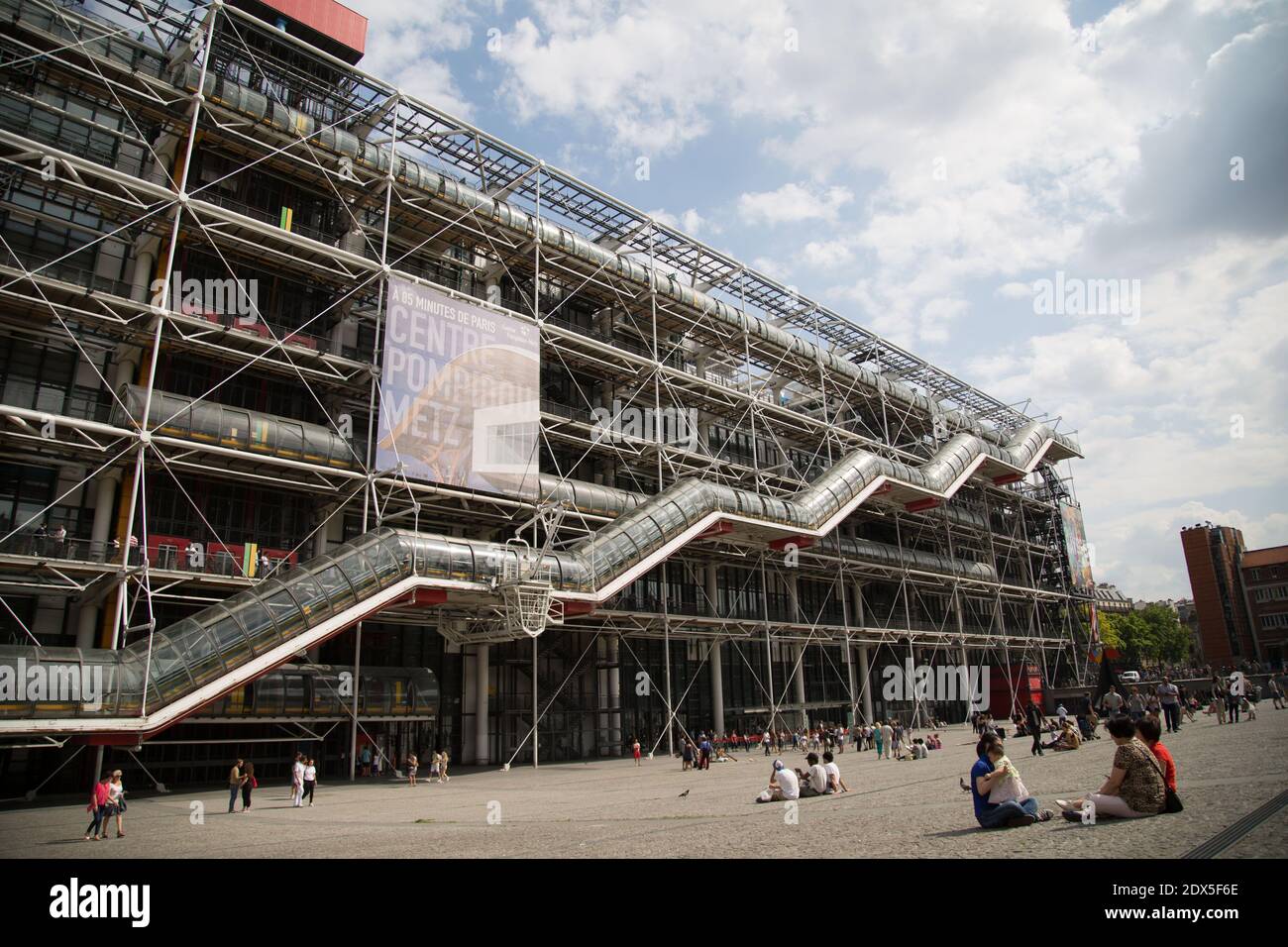 Outside view of center Georges Pompidou, in Paris, France. July 30 ...