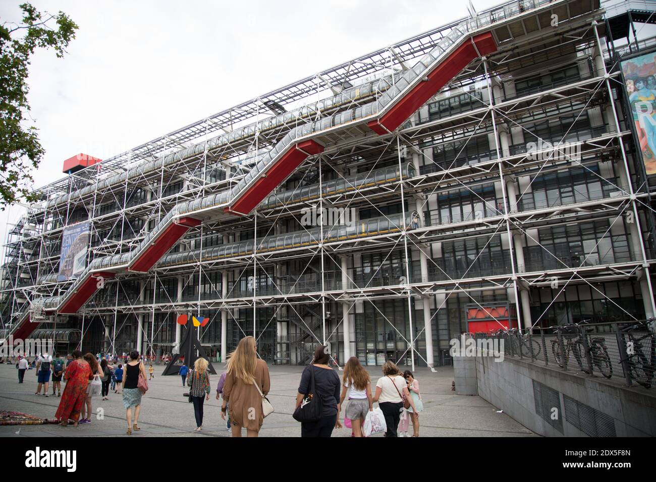 Outside view of center Georges Pompidou, in Paris, France. July 30 ...