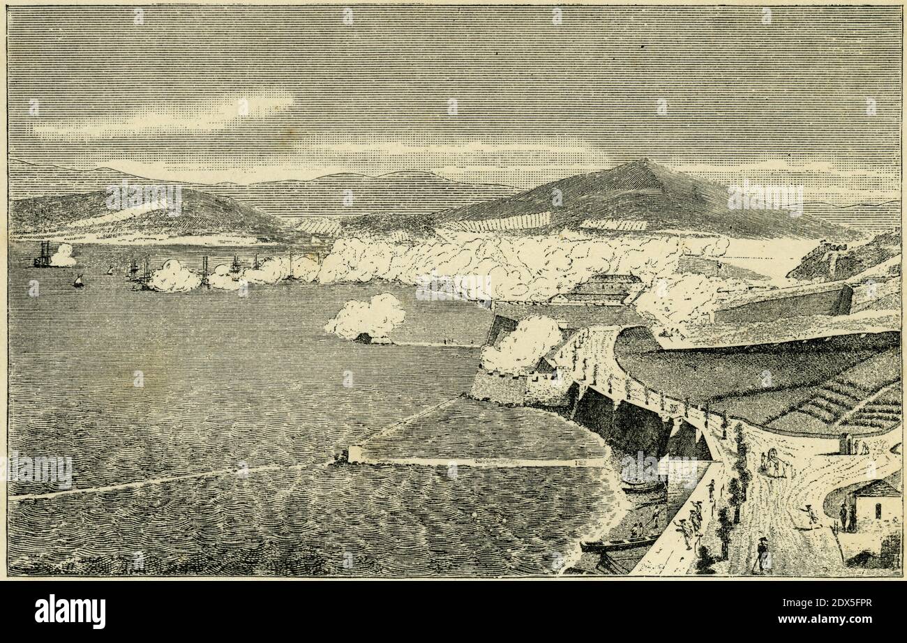 Engraving of the grand attack upon Gibraltar, September 13, 1782, from ...