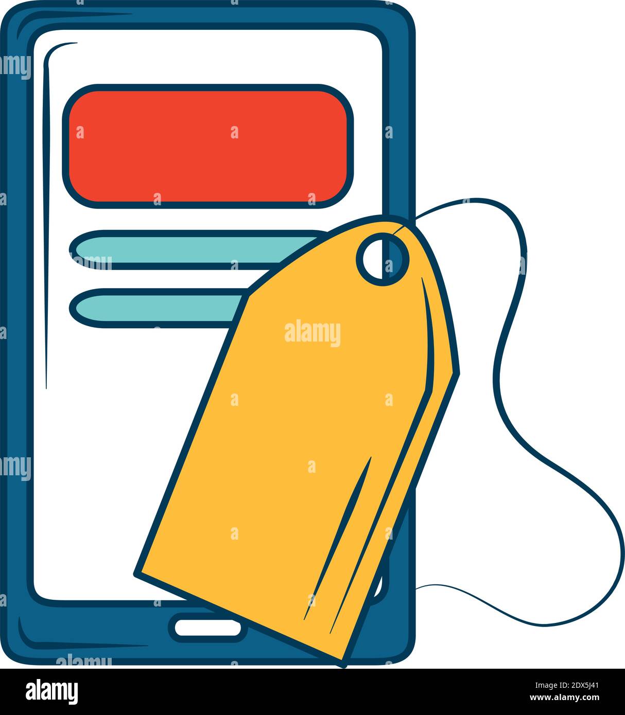 marketing smartphone tag price offer ecommerce icon vector illustration ...