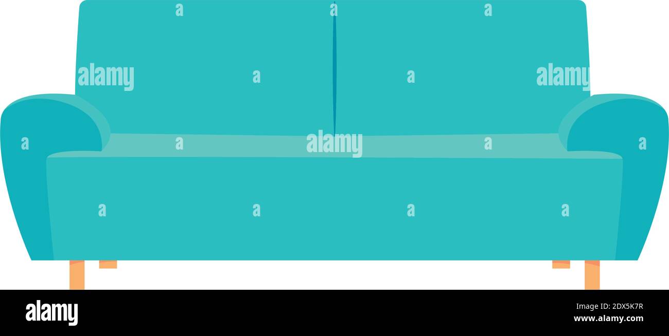 blue and modern sofa icon over white background, colorful design ...