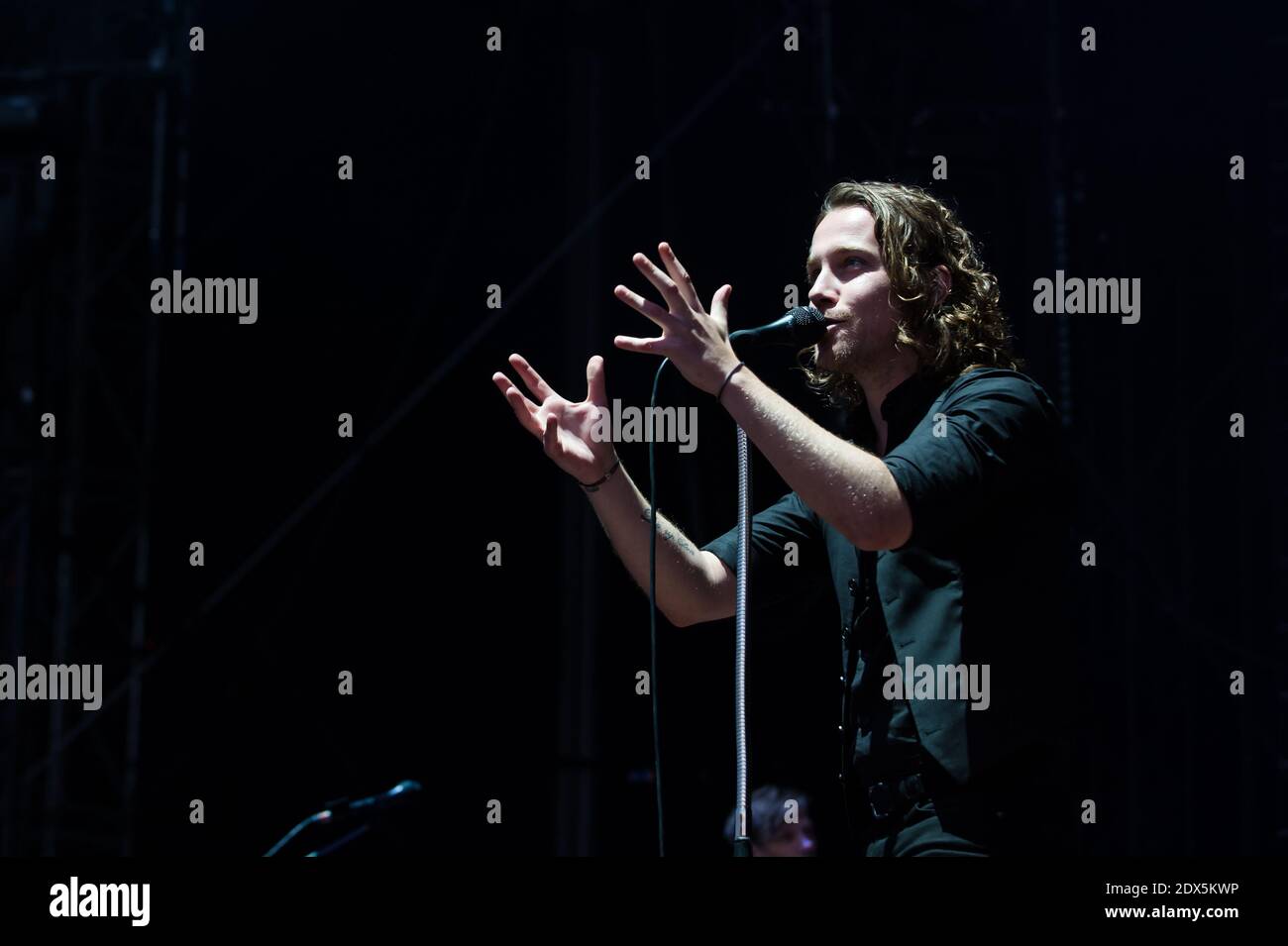 French singer Julien Dore perfoms live in concert at Paleo Festival in ...