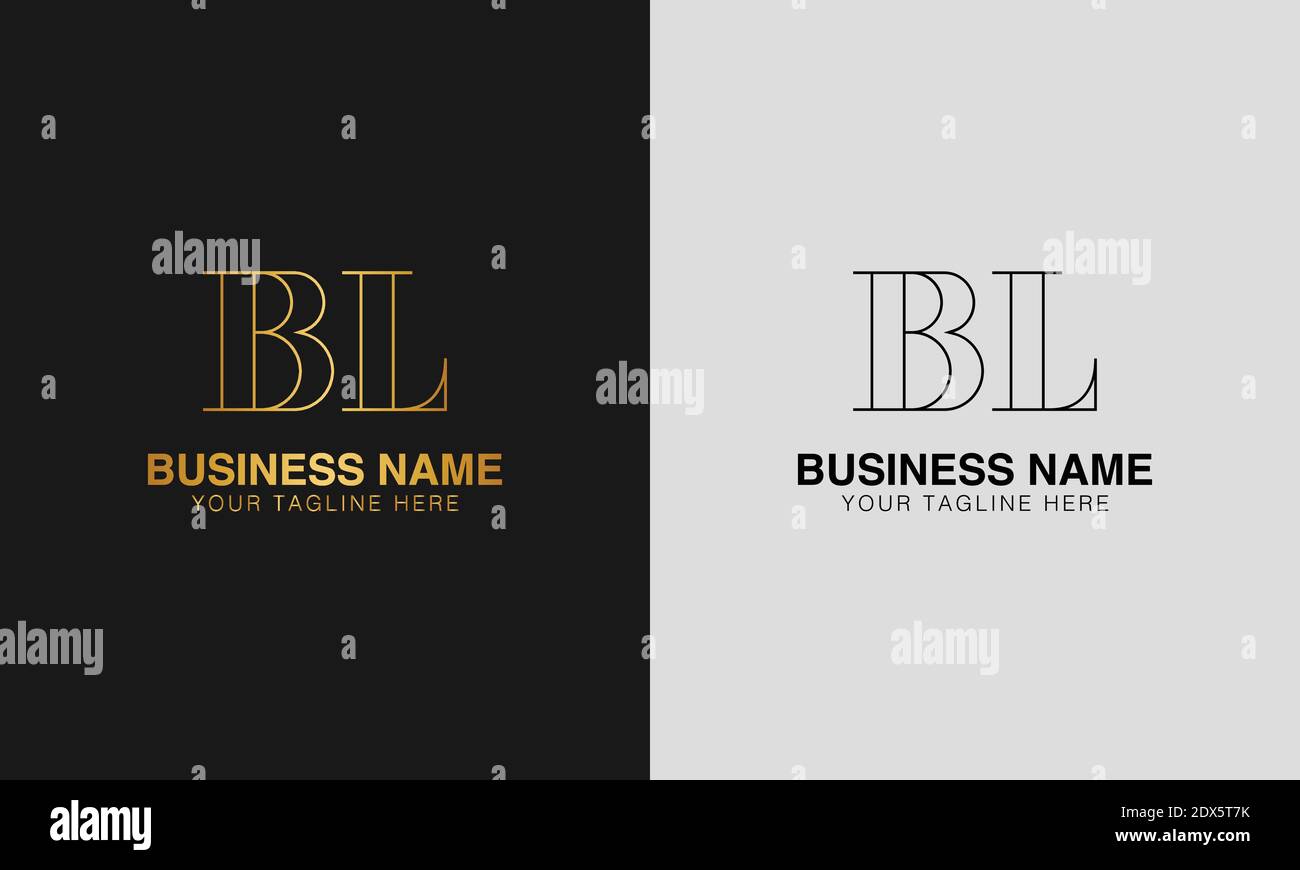BL B L initial based abstract modern minimal creative logo, vector ...