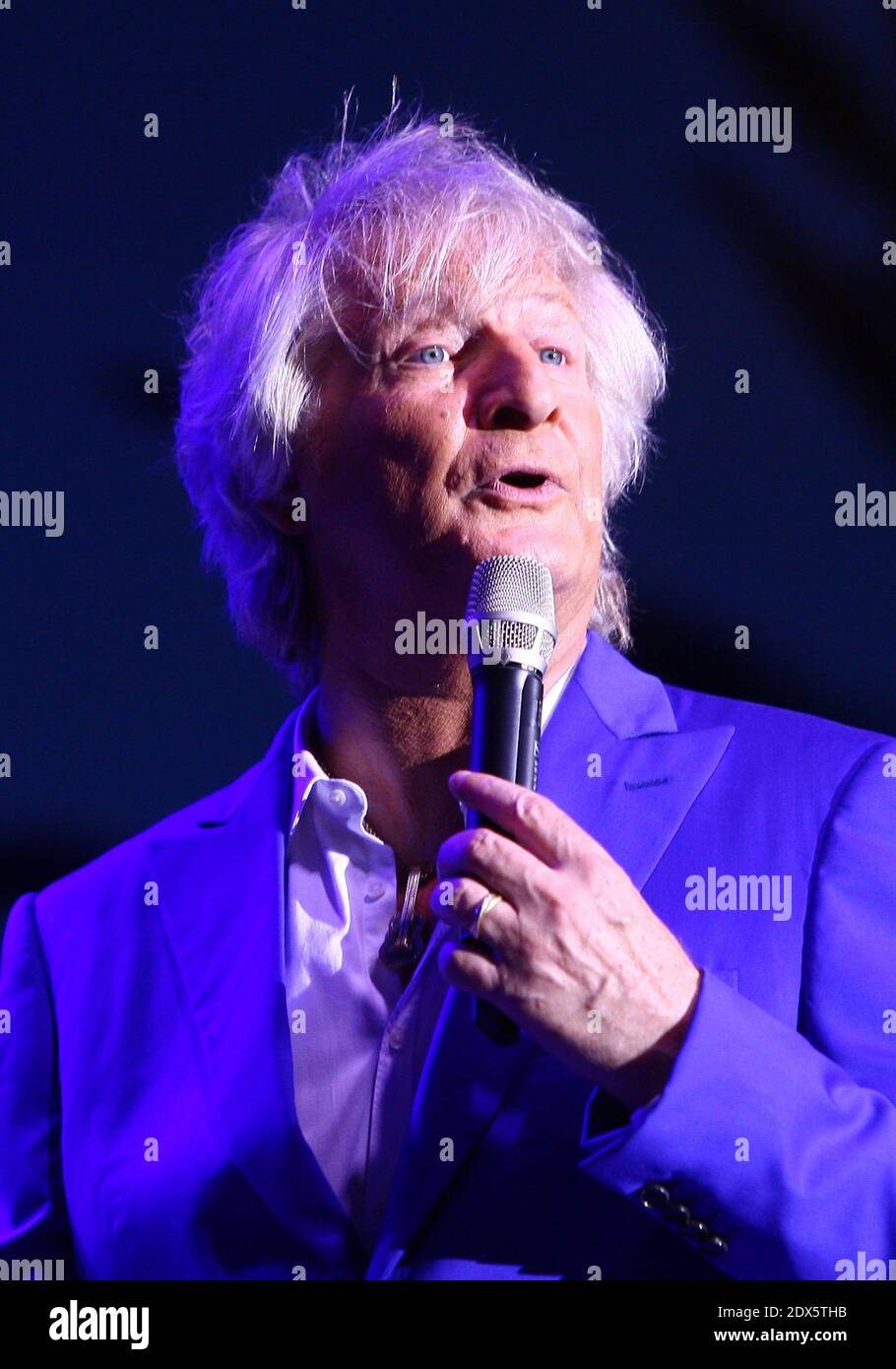French singer Patrick Sebastien performs a live session at Les Jardins ...
