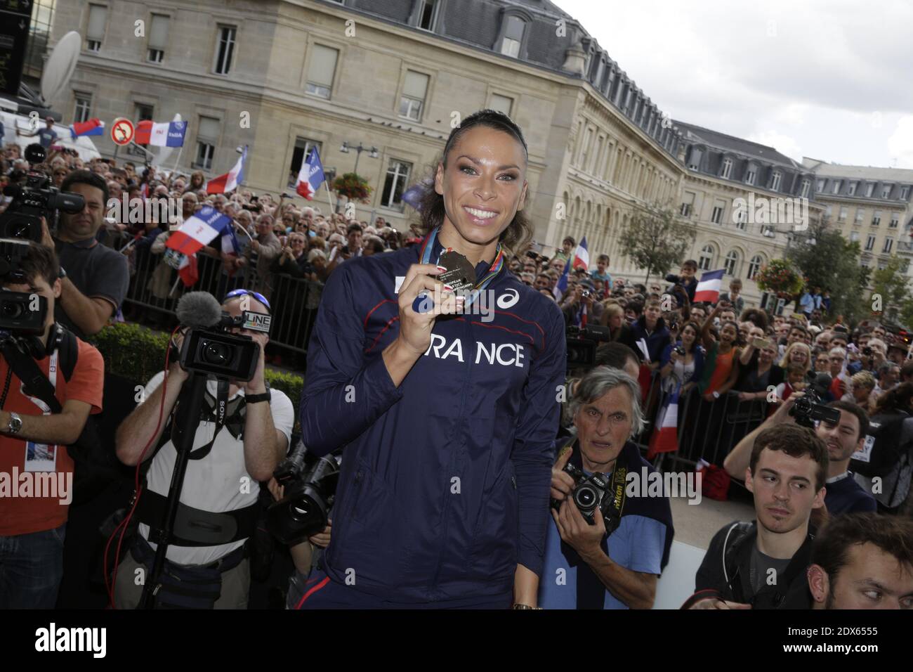 French Athlete Cindy Billaud arriving at Gare de Lyon on August 18 ...