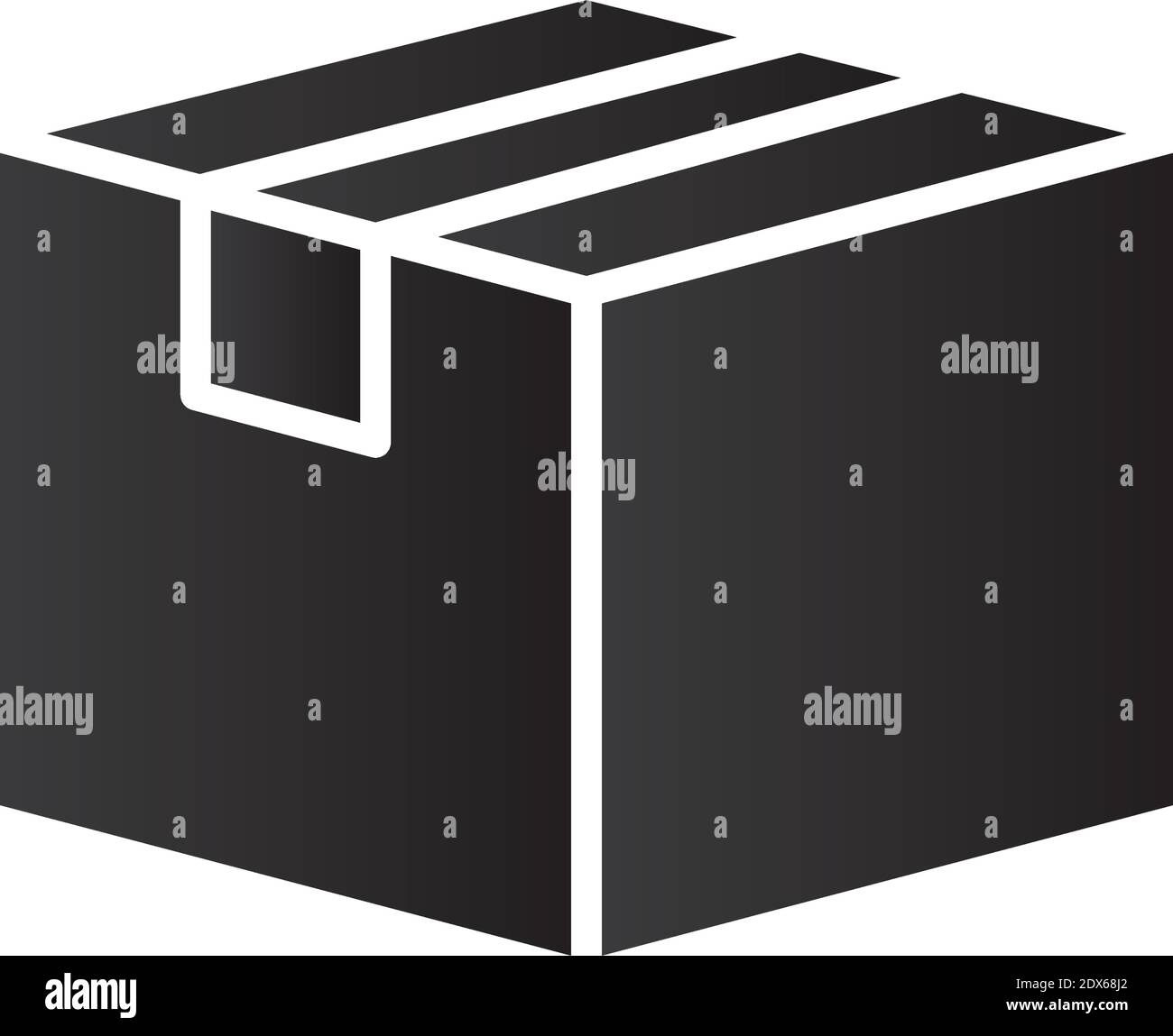 box carton packing postal service silhouette style vector illustration ...