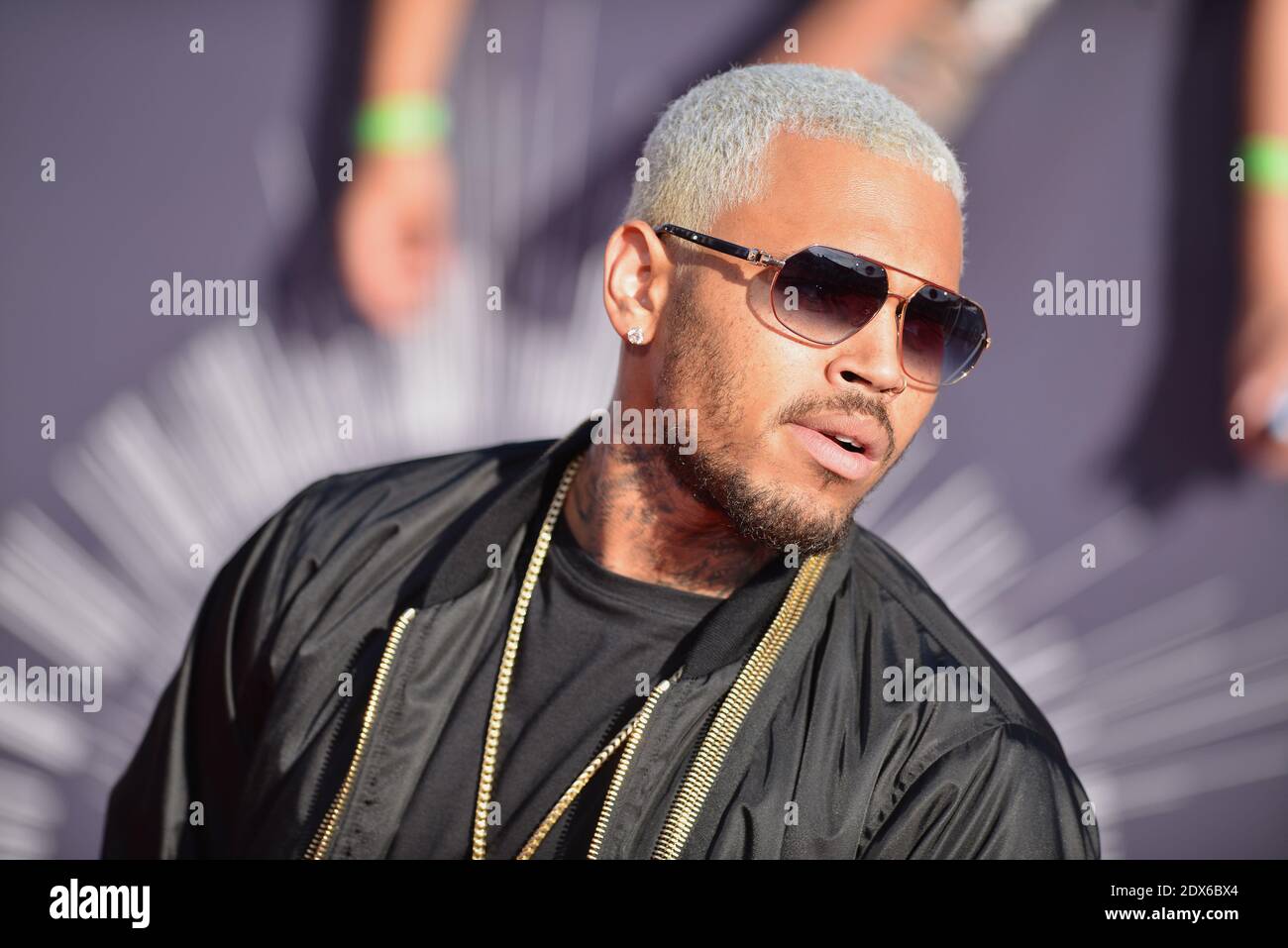 Chris Brown attends the 2014 MTV Video Music Awards at The Forum on ...