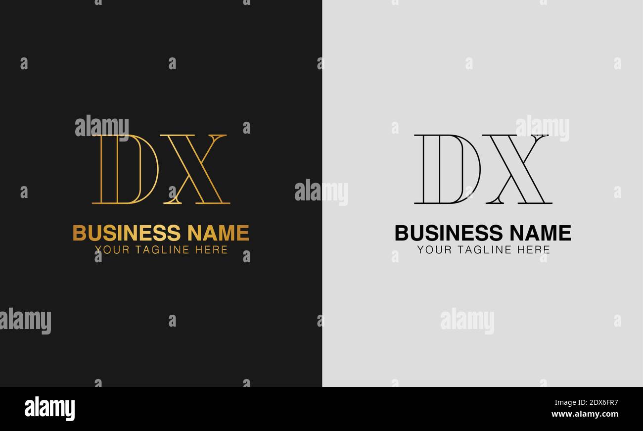 Creative white letter dx Stock Vector Images - Alamy