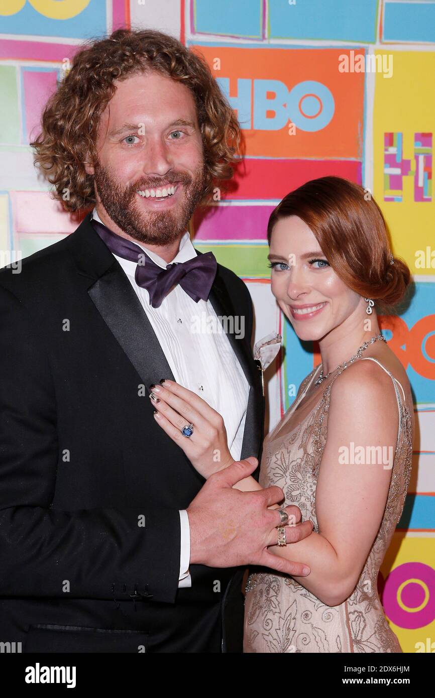 T.J. Miller and Kate Gorney attend HBO's Official 2014 Emmy After Party ...