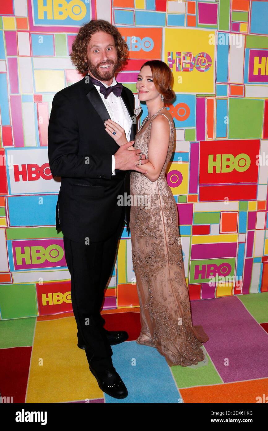 T.J. Miller and Kate Gorney attend HBO's Official 2014 Emmy After Party ...