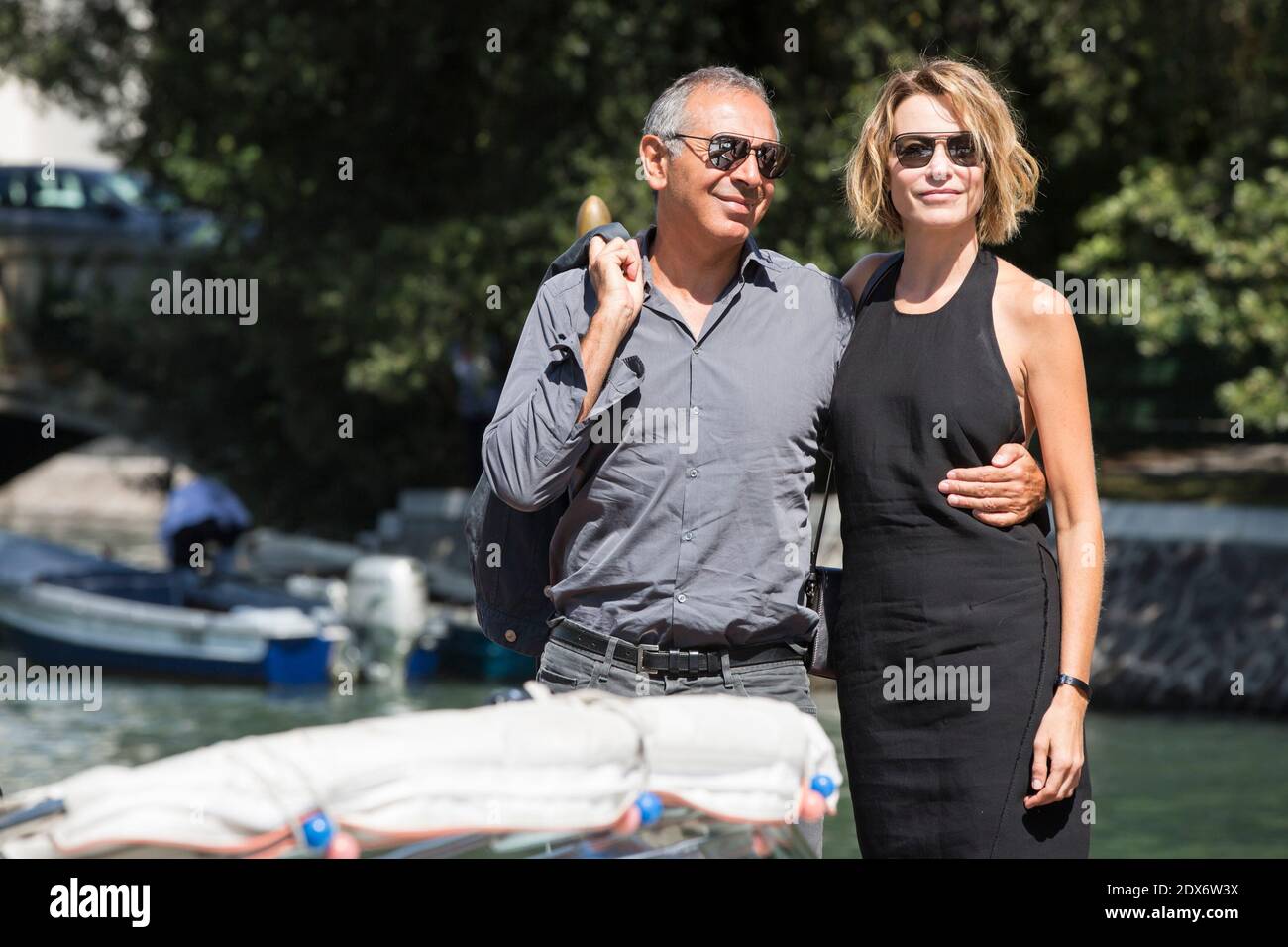 Stefania Rocca, Carlo Capasa arriving to the Excelsior Hotel during the ...
